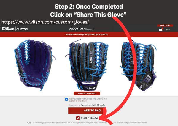 BB GLOVE WILSON A2K CUSTOM GLOVE BUILD BS24 - Evolution Sports Excellence